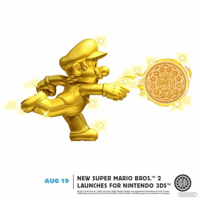 Imagen publicitaria de Oreo promocionando New Super Mario Bros. 2
