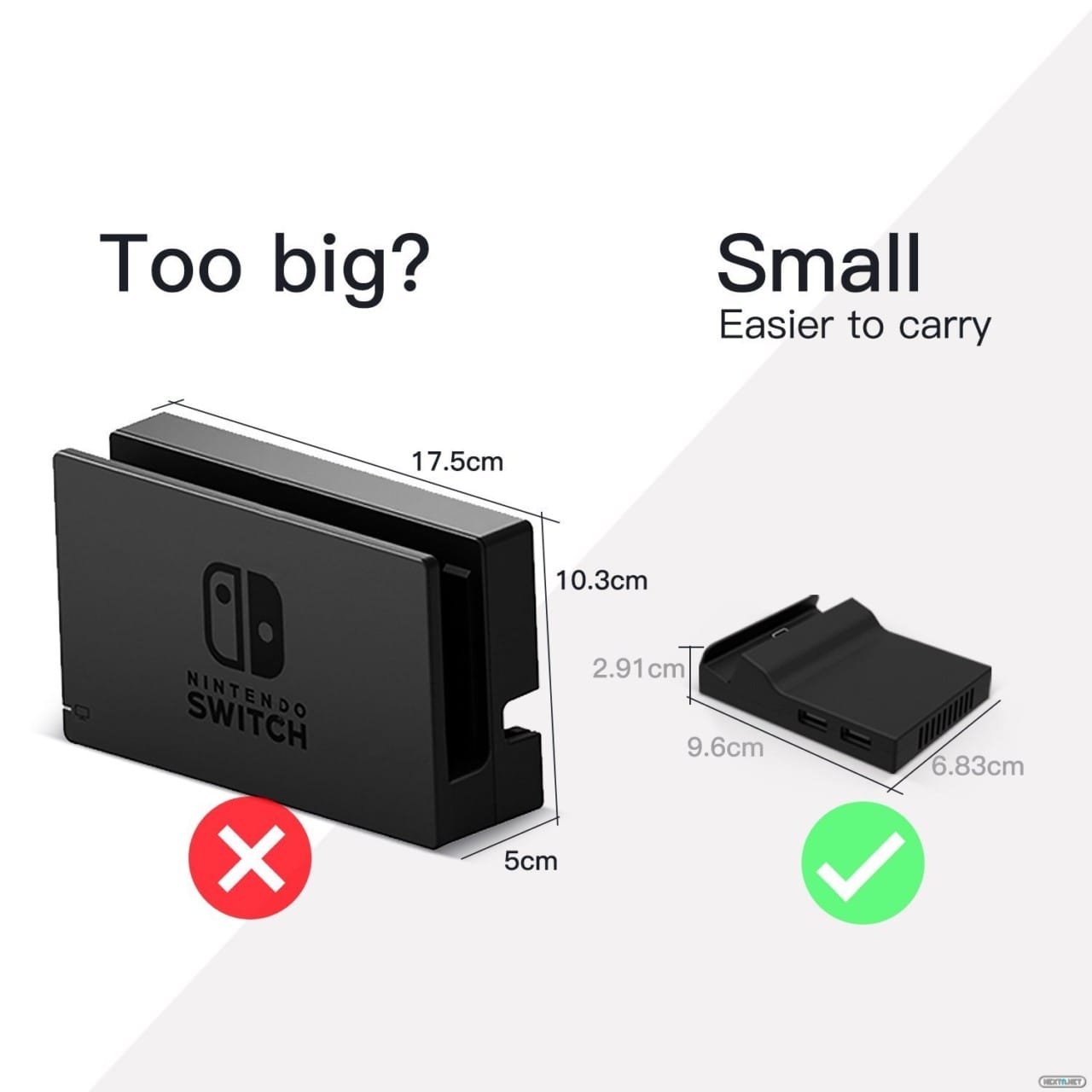 La carcasa para el Dock de Nintendo Switch que lo convierte en mini