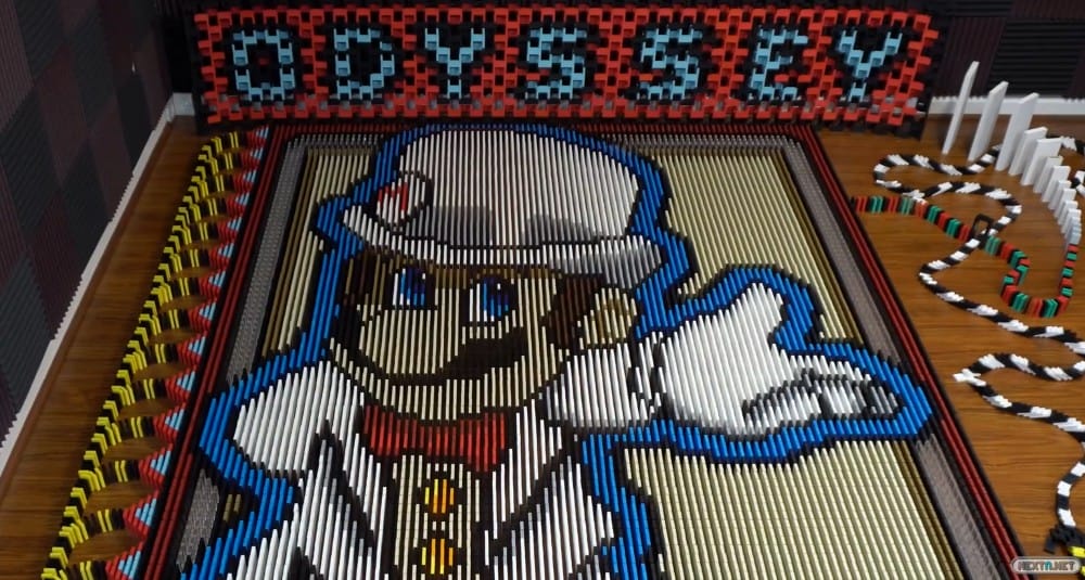 Vídeo tributo a Super Mario Odyssey con casi 150.000 piezas de dominó