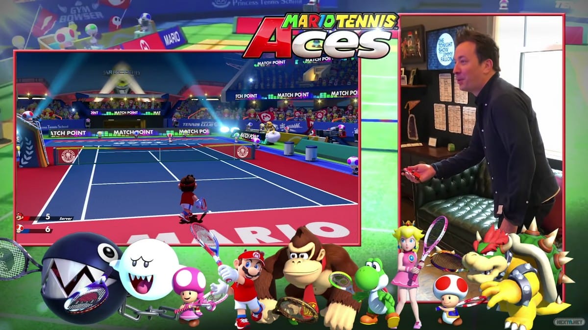Jimmy Fallon juega en primicia a Mario Tennis Aces