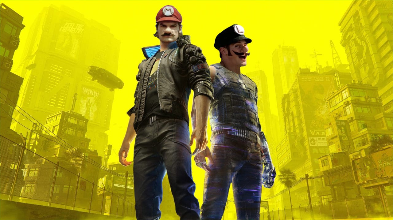 Cyberpunk 2077 y Super Mario Bros. 1993, juntos en un bizarro crossover