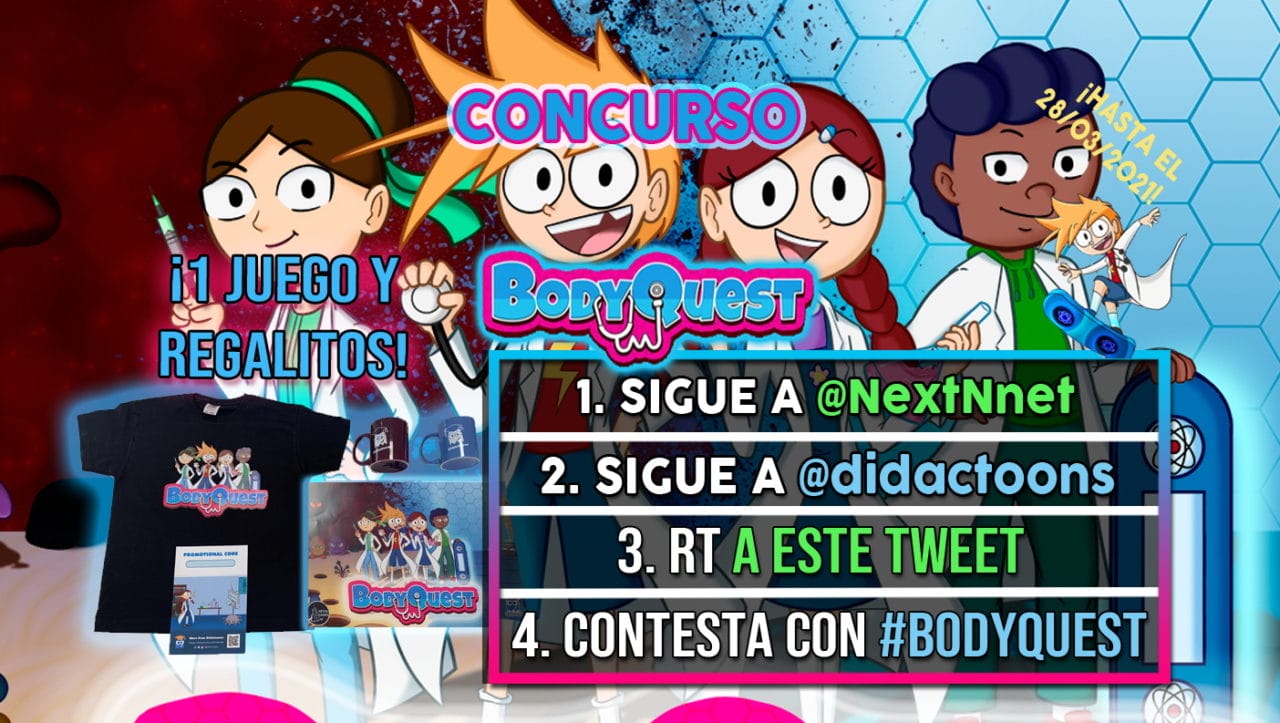 Concurso BodyQuest - Nintendo Switch. ¡Aprende el cuerpo humano!