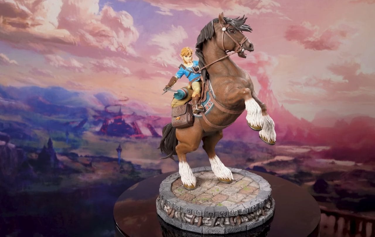 Link y Epona cabalgan hacia tu estantería en forma de figura